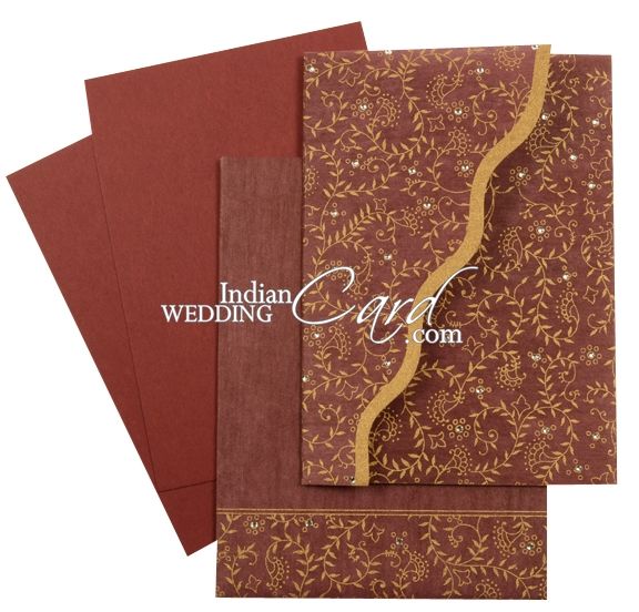 D-2318, Deep marron Color, Light Weight Cards, Designer Multifaith ...