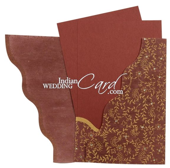 D-2318, Deep marron Color, Light Weight Cards, Designer Multifaith ...