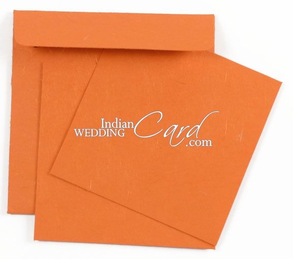 D-2370, Orange Color, Handmade Paper, Odd Shape Cards, Small Size Cards ...