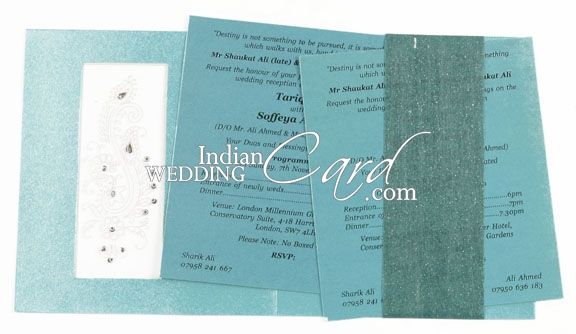 D-2611, Blue Color, Shimmery Finish Paper, Small Size Cards, Light ...