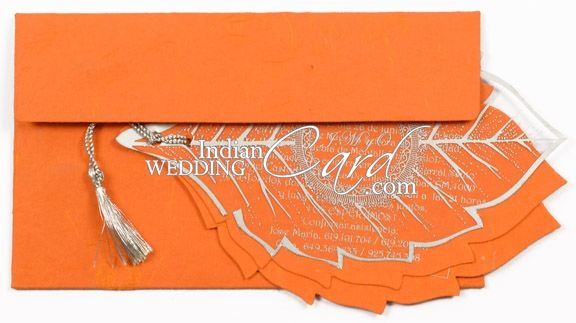 D-3145, Orange Color, Handmade Paper, Odd Shape Cards, Small Size Cards ...