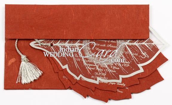 D-3158, Red Color, Handmade Paper, Odd Shape Cards, Small Size Cards ...