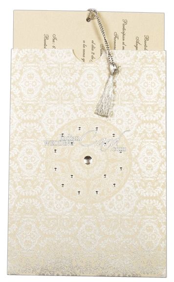 D-3196, Cream Color, Shimmery Finish Paper, Designer Multifaith ...