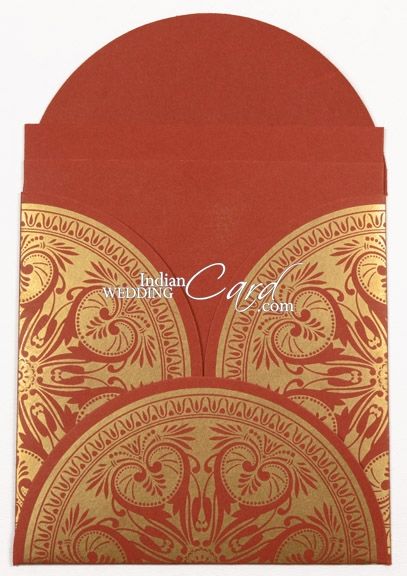 D-3341, Red Color, Odd Shape Cards, Designer Multifaith Invitations.