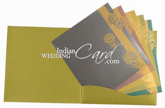 D-3382, Green Color, Shimmery Finish Paper, Designer Multifaith ...
