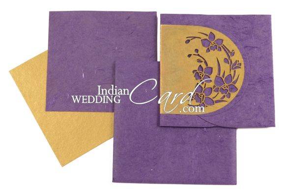 D-3550, Purple Color, Handmade Paper, Small Size Cards, Light Weight ...