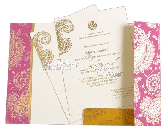 D-3559, Pink Color, Designer Multifaith Invitations, Card with ...