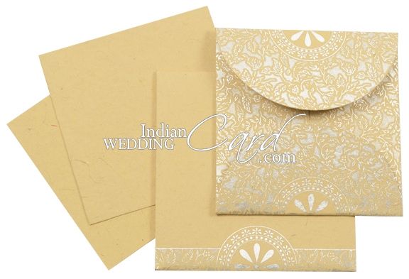 D-3621, Beige Color, Handmade Paper, Light Weight Cards, Designer ...