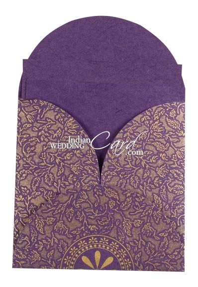 D-3646, Purple Color, Handmade Paper, Light Weight Cards, Designer ...