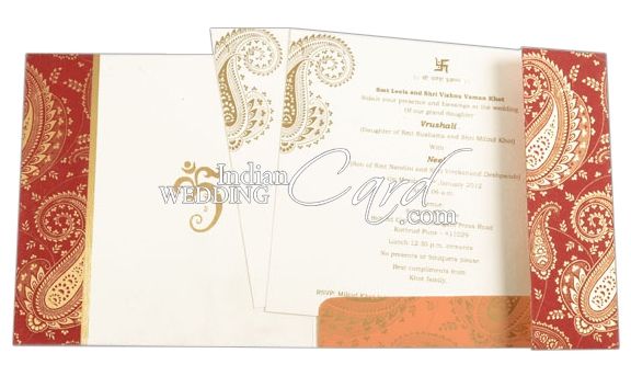 D-3748, Red Color, Designer Multifaith Invitations.