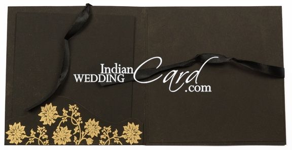 D-4426, Black Color, Ribbon Layered Cards, Designer Multifaith Invitations.