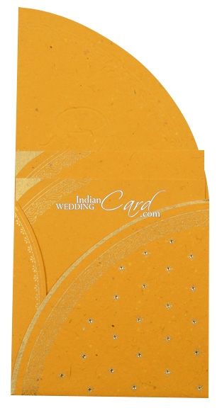 D-4700, Yellow Color, Handmade Paper, Hindu Cards.