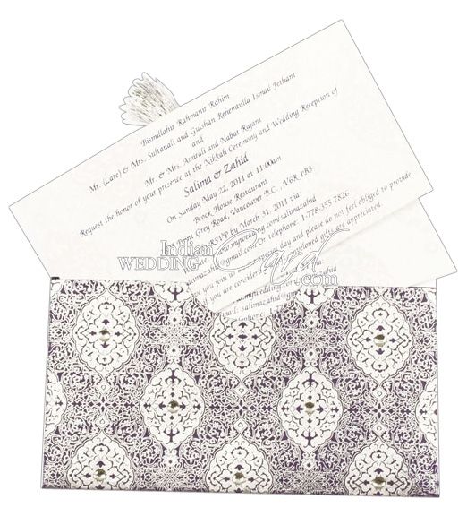 D-4749, Purple Color, Small Size Cards, Designer Multifaith Invitations.