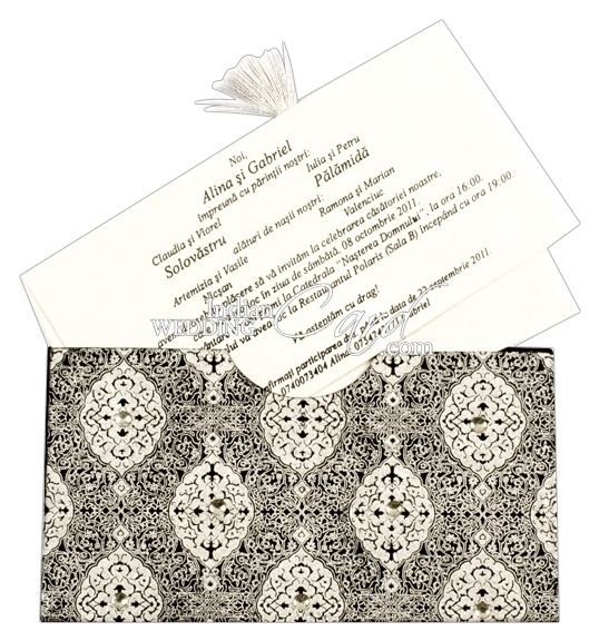 D-4765, Black Color, Small Size Cards, Designer Multifaith Invitations.