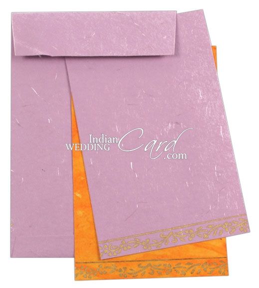D-4853, Purple Color, Handmade Paper, Hindu Cards.