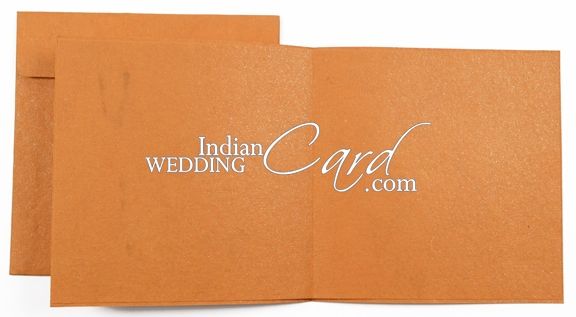 D-5000, Orange Color, Handmade Paper, Hindu Cards.