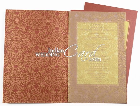 D-5098, Red Color, Shimmery Finish Paper, Exclusive Invitations.
