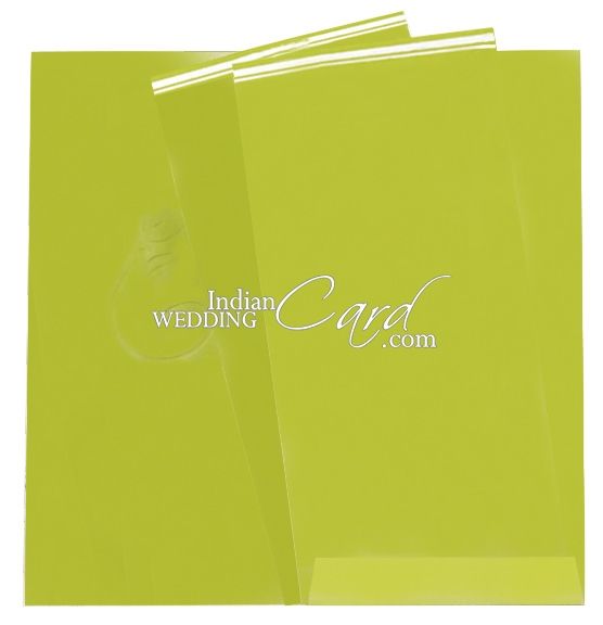 D-5109, Green Color, Handmade Paper, Hindu Cards.
