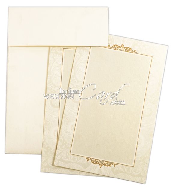 D-5372, Cream Color, Designer Multifaith Invitations, Wedding Invitation.