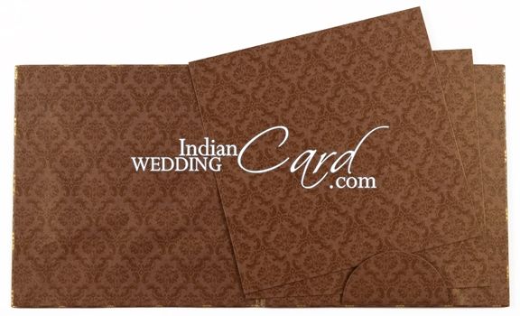 D-5444, Brown Color, Shimmery Finish Paper, Designer Multifaith ...