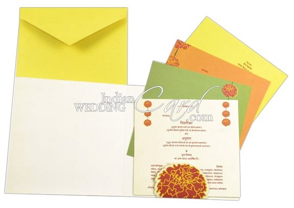 D-5626, Yellow Color, Designer Multifaith Invitations.