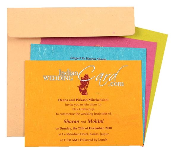 D-5656, Multicolor card Color, Handmade Paper, Hindu Cards.