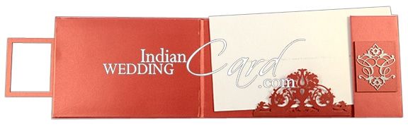 D-5705, Red Color, Shimmery Finish Paper, Light Weight Cards, Laser Cut ...