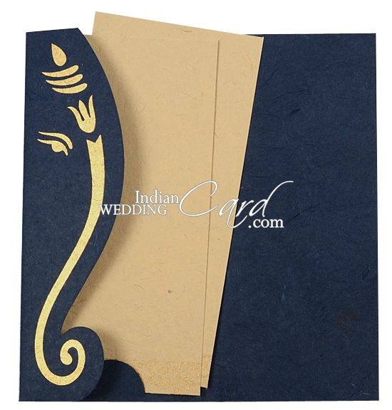 D-5715, Blue Color, Handmade Paper, Hindu Cards.