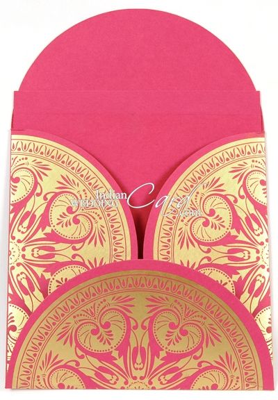 D-5925, Red Color, Odd Shape Cards, Designer Multifaith Invitations.