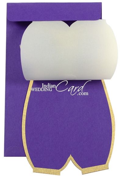 D-5964, Purple Color, Ribbon Layered Cards, Birthday Invitations.
