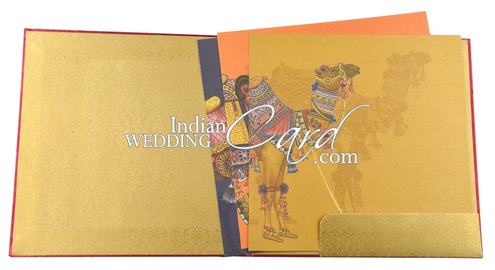 D-6138, Pink Color, Shimmery Finish Paper, Hindu Cards.