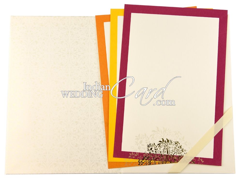 D-6307, White Color, Designer Multifaith Invitations.