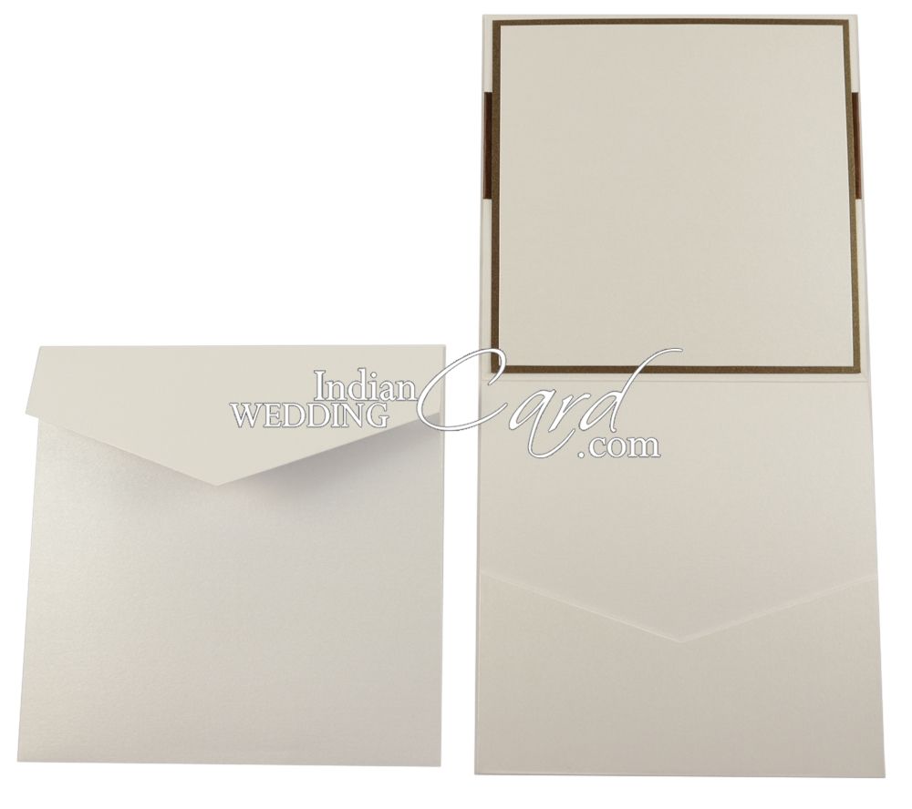 D-6450, White Color, Shimmery Finish Paper, Ribbon Layered Cards ...