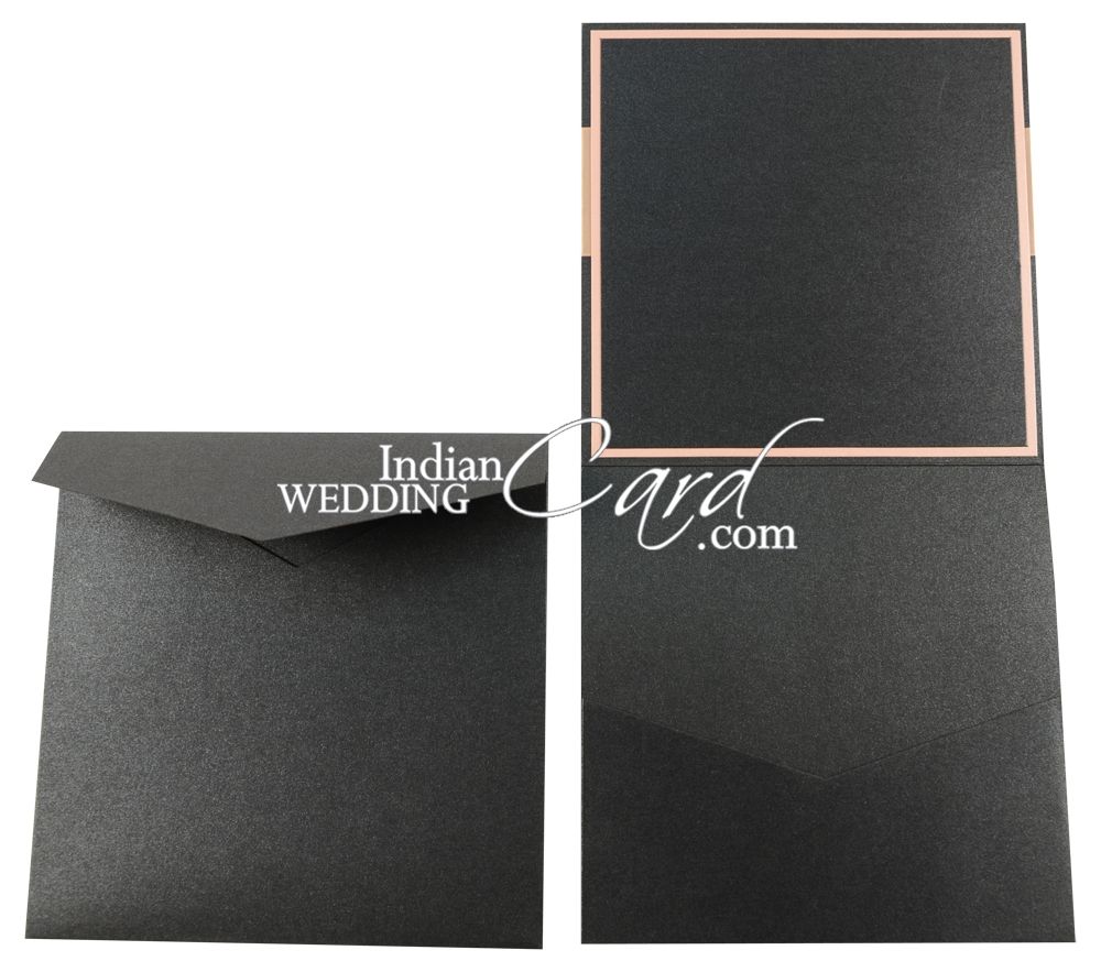 D-6456, Black Color, Shimmery Finish Paper, Ribbon Layered Cards ...