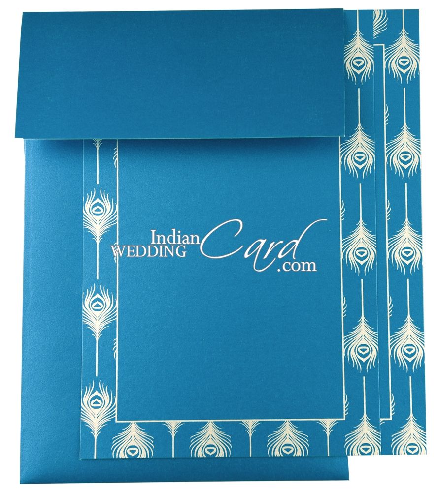 Turquoise blue colored “Morpankh - Peacock feather” theme laser cut ...