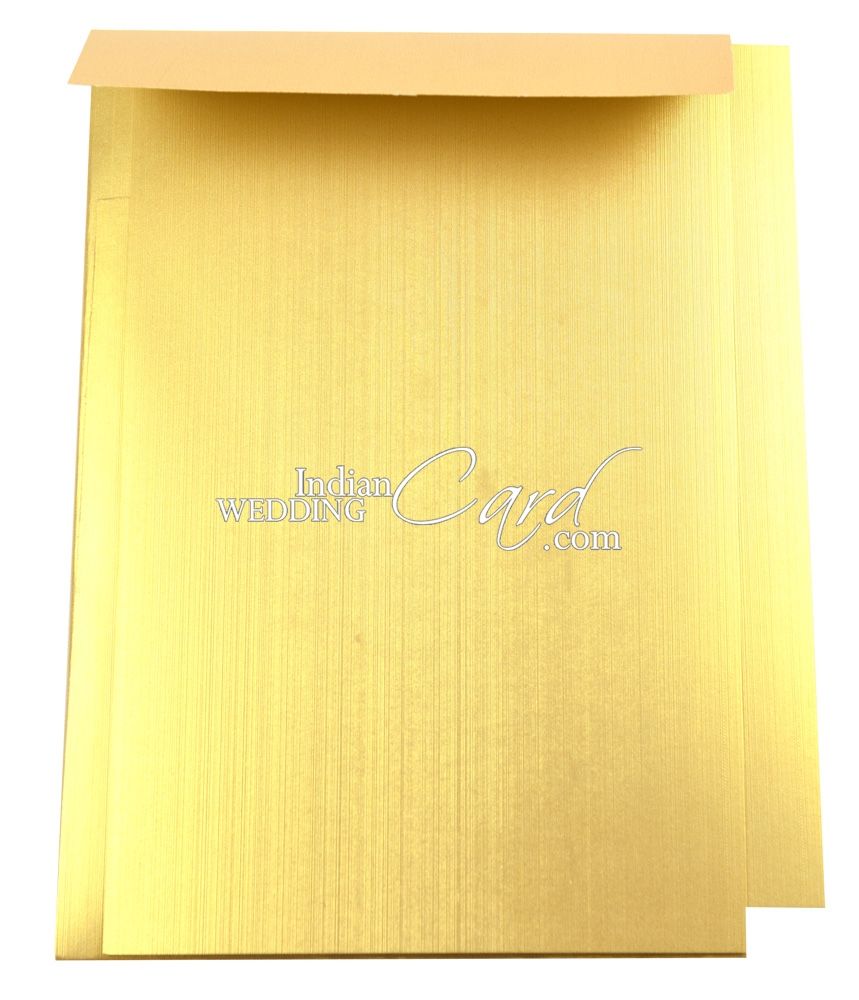 D-6585, Gold Color, Shimmery Finish Paper, Hindu Cards.