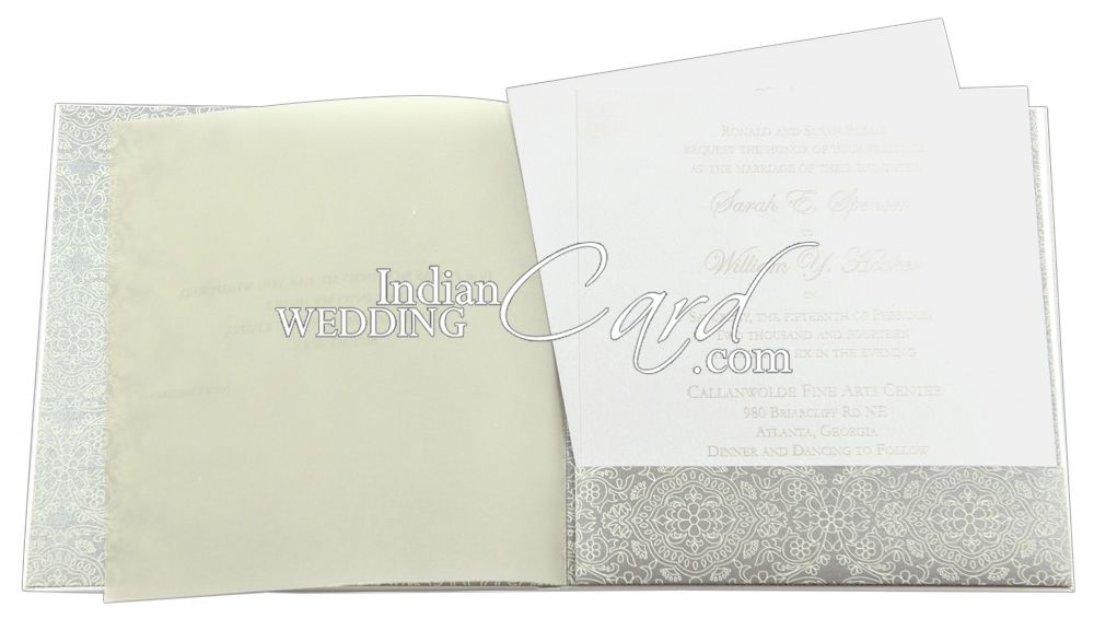 D-6596, White Color, Shimmery Finish Paper, Designer Multifaith ...