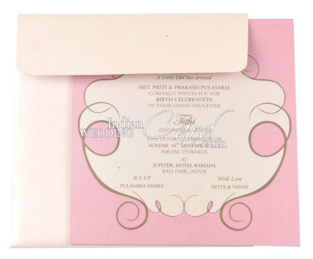 D-6652, Pink Color, Shimmery Finish Paper, Multicolor Offset Cards ...