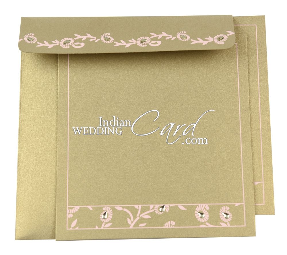 D-6794, Gold Color, Shimmery Finish Paper, Small Size Cards, Designer ...