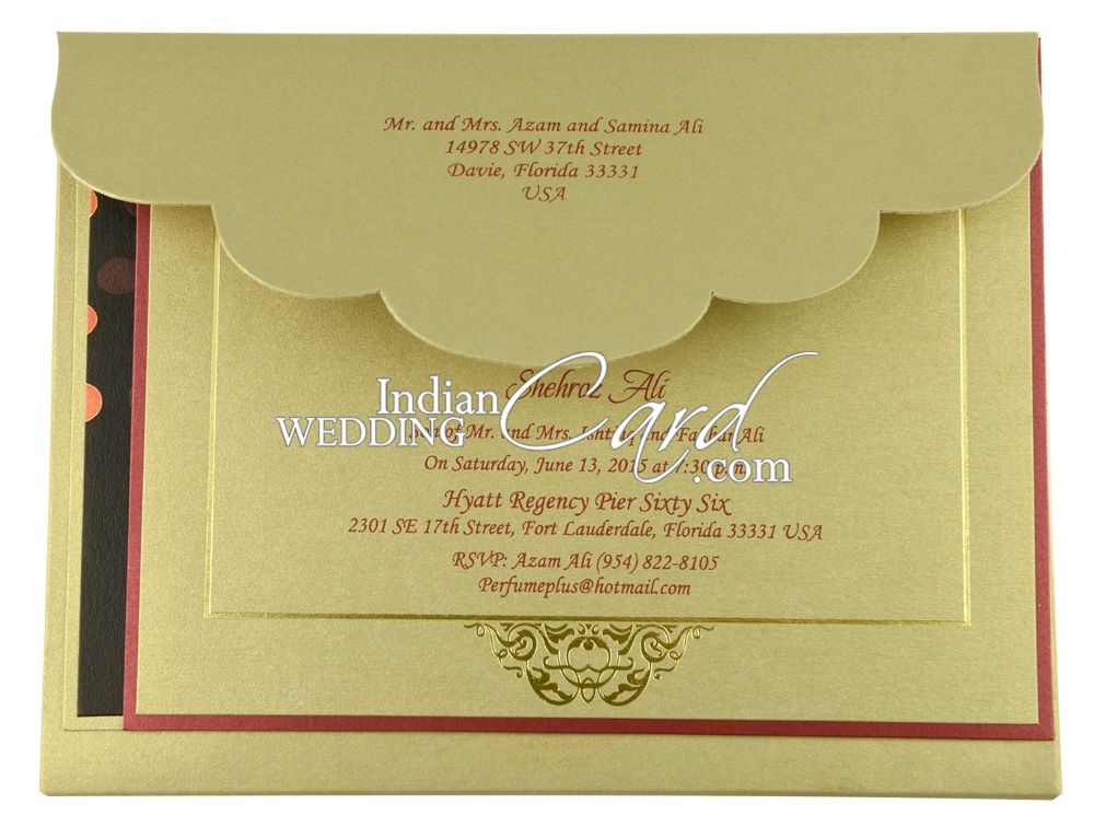 Red shimmer Door-open style hardbound thick multifaith wedding card - D ...