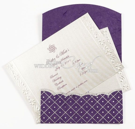 D-732, Purple Color, Light Weight Cards, Designer Multifaith Invitations.