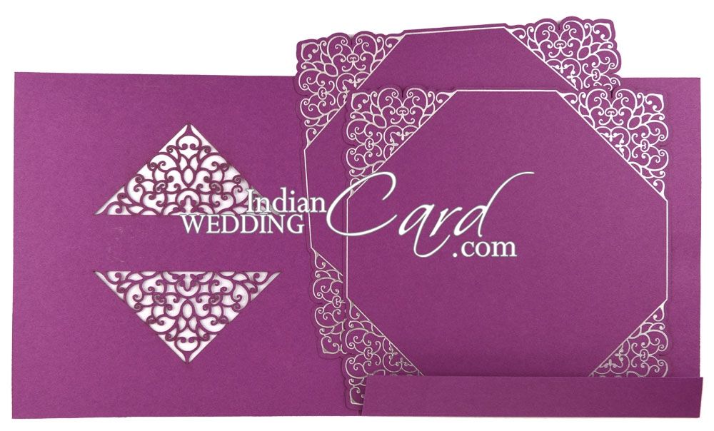 Pink colored Calligraphy themed Muslim invitation for Walima and Nikah ...