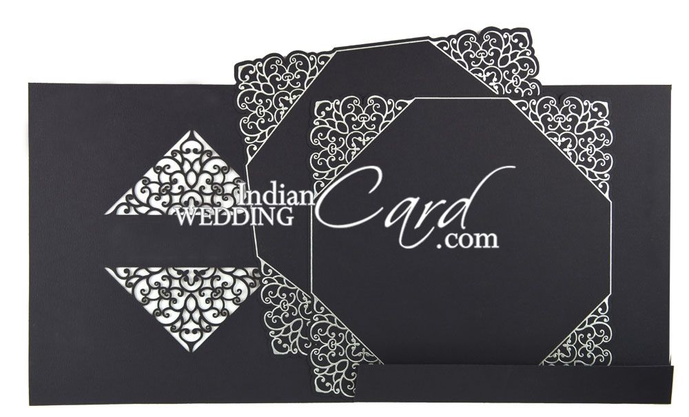 Blue textured Calligraphy themed Muslim invitation for Walima and Nikah ...