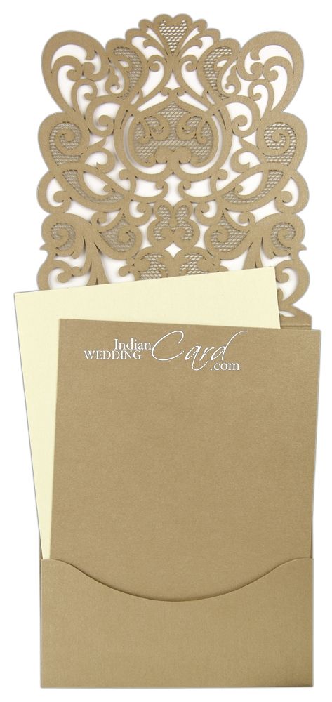 Light-brown shimmer docket style Intricate Jali Laser cut high end ...