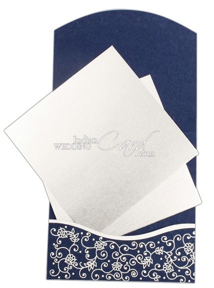 D-828, Blue Color, Small Size Cards, Designer Multifaith Invitations.