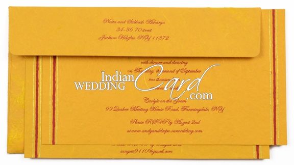 D-83, Orange Color, Handmade Paper, Hindu Cards.