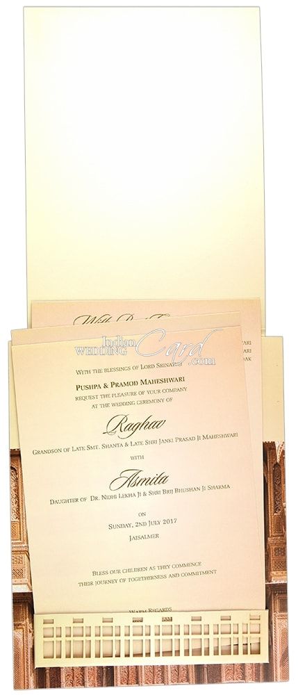 D-8442, Brown Color, Laser Cut Cards, Exclusive Invitations, Designer ...
