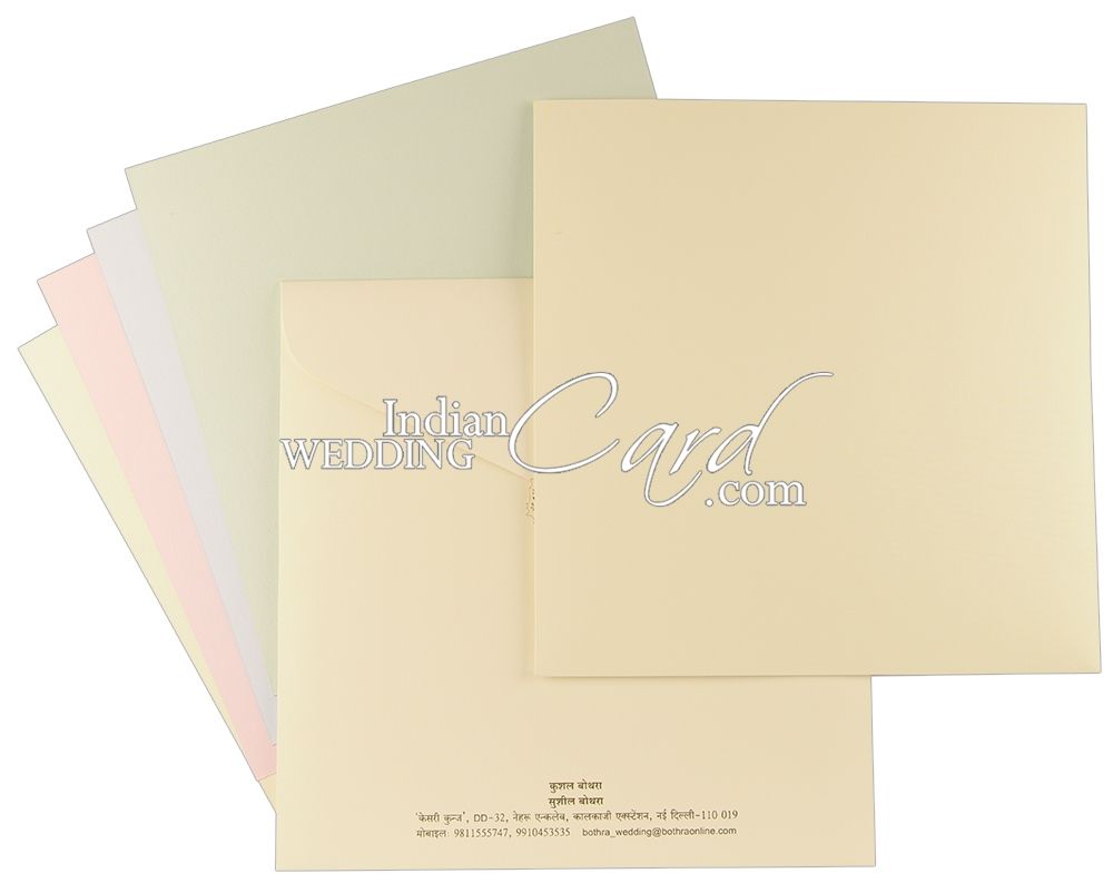 D-8449, Cream Color, Shimmery Finish Paper, Laser Cut Cards, Designer ...