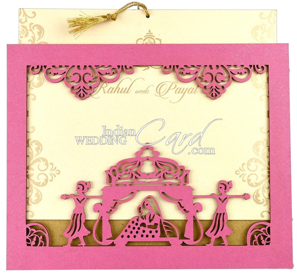 Photo Frame style Doli theme wedding card with Gift in laser cutting ...