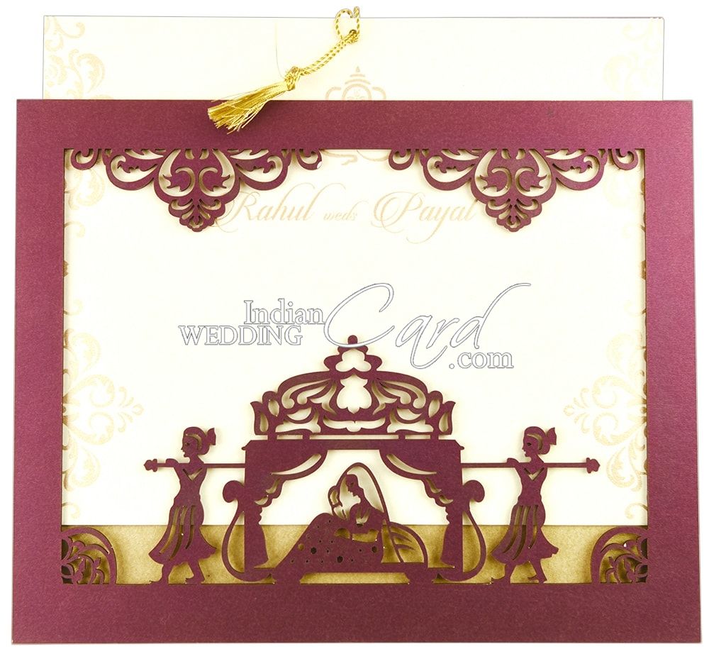 Photo Frame style Doli theme wedding card with Gift in laser cutting ...